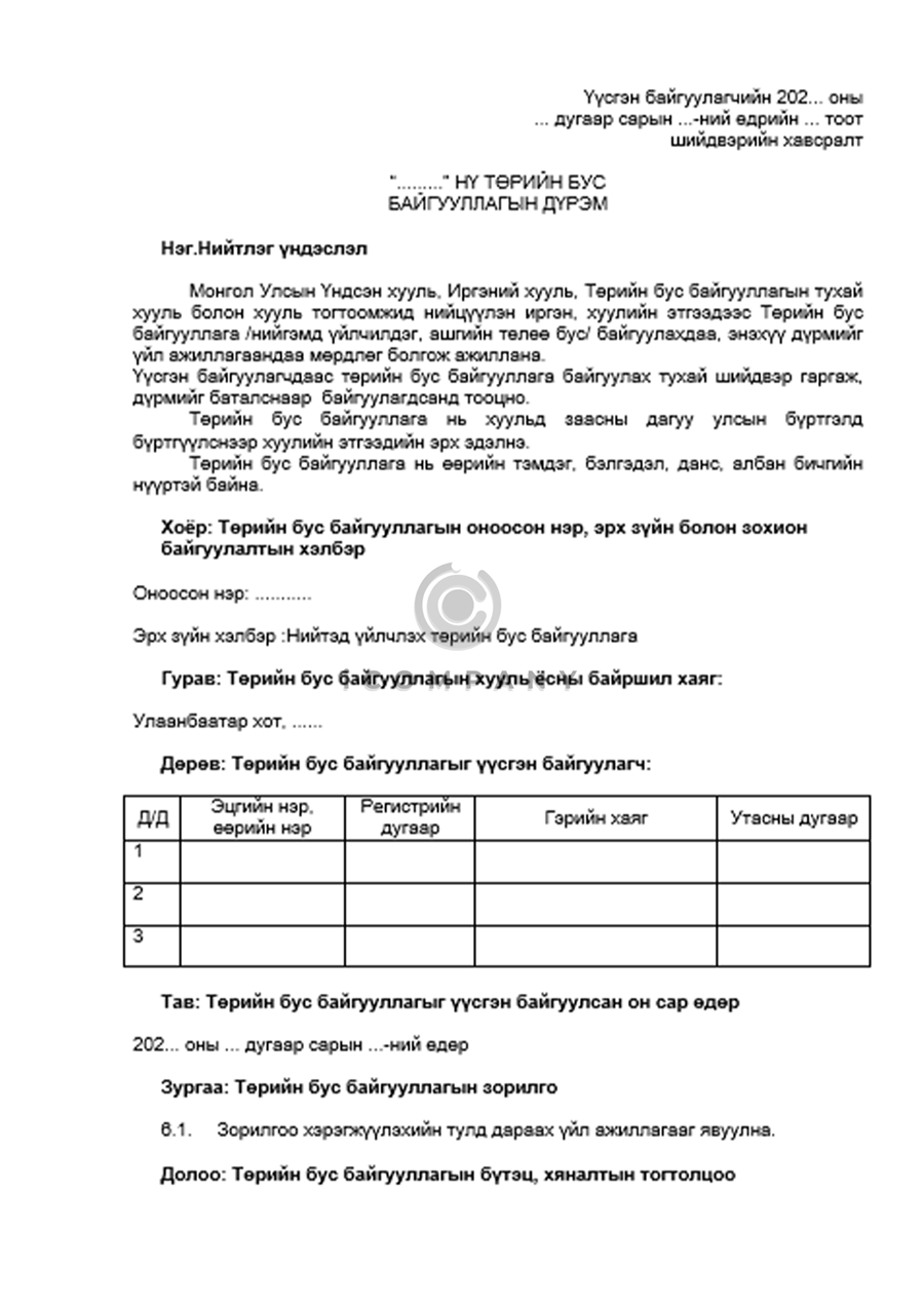 Icompany Хоршоо Төрийн бус байгууллагын үүсгэн байгуулах дүрэм